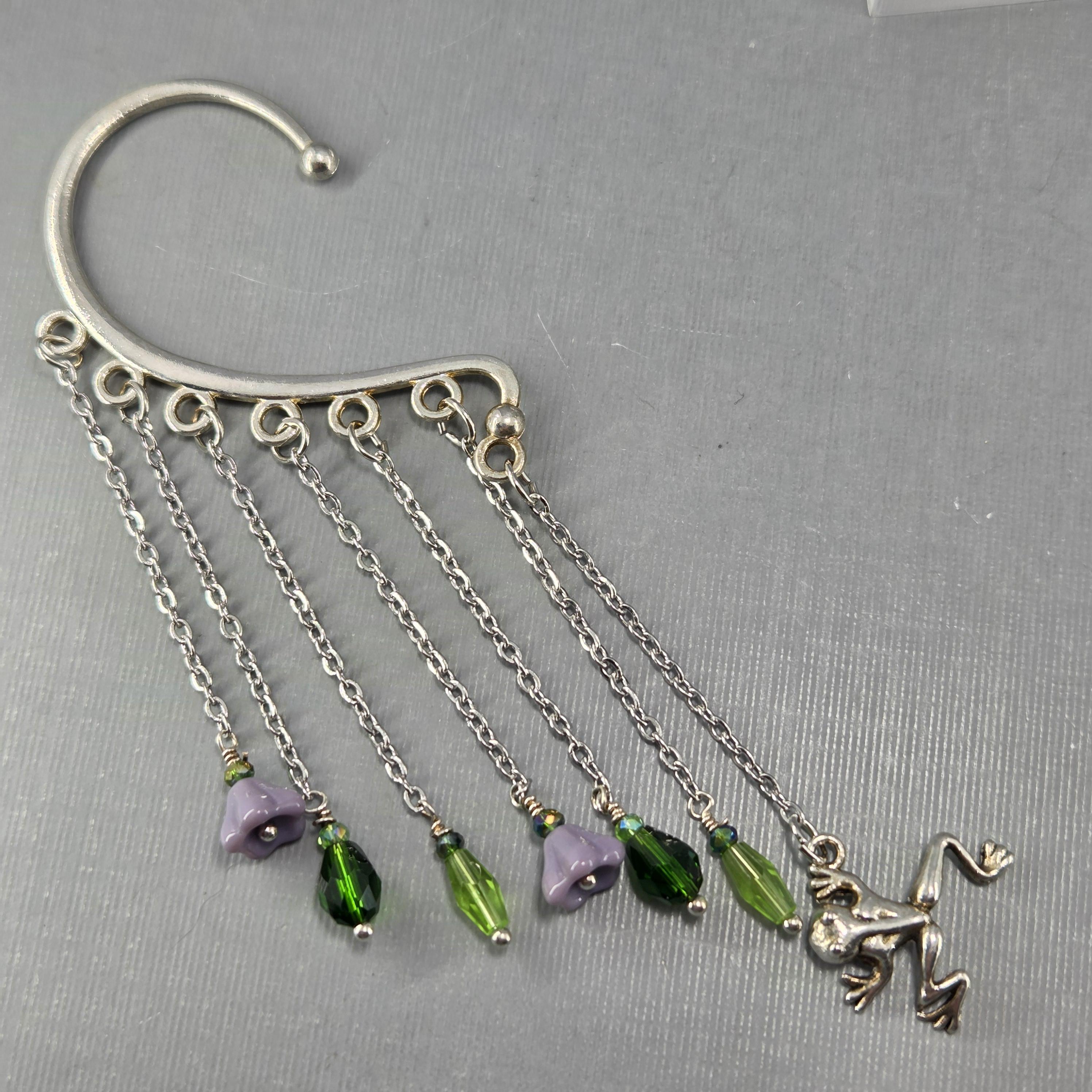 Silver Frog Ear Cuffs Toad Ear Wrap No Piercing Earrings Pair or Single ...