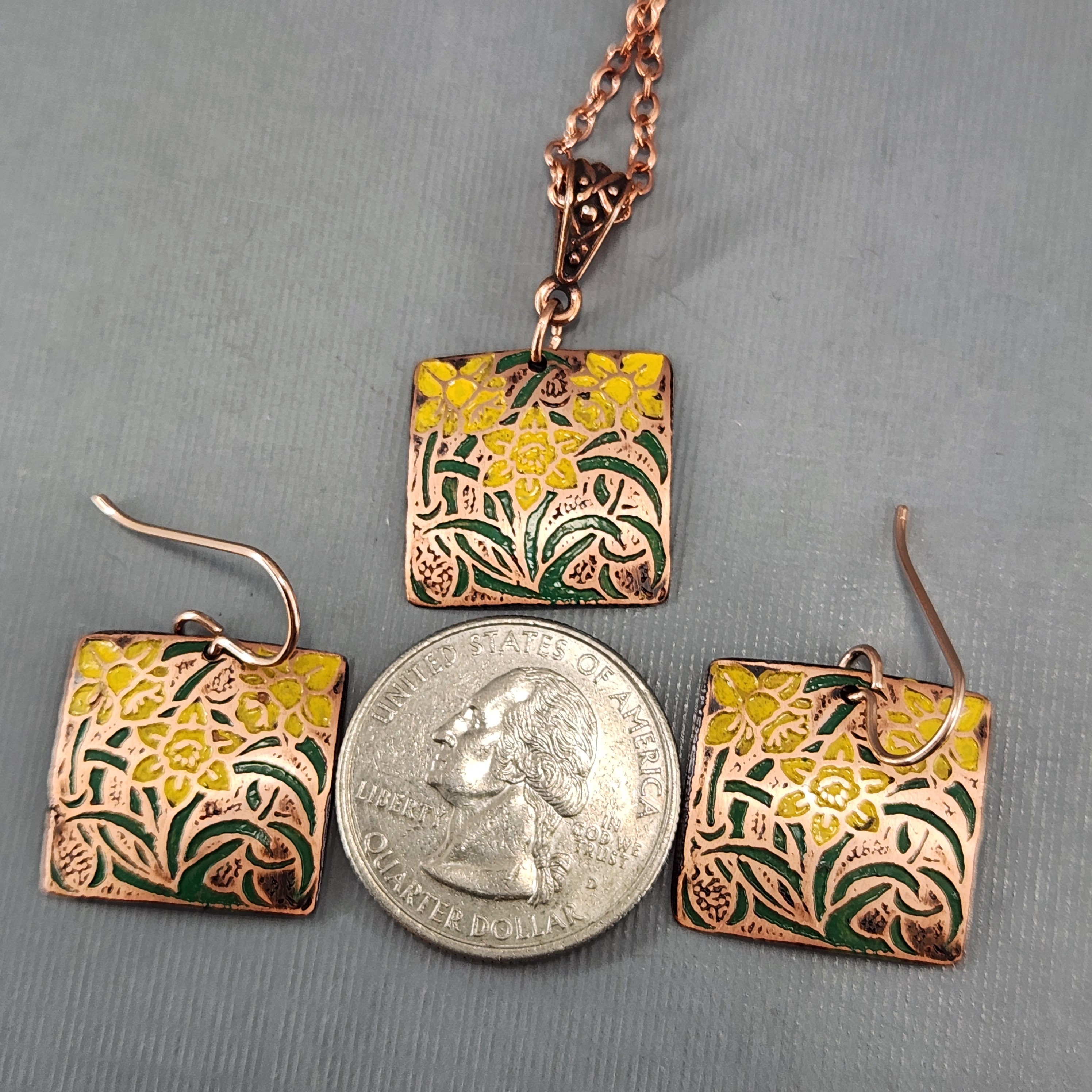 Daffodil Necklace Daffodil Earrings Daffodil Set Celtic Daffodil ...
