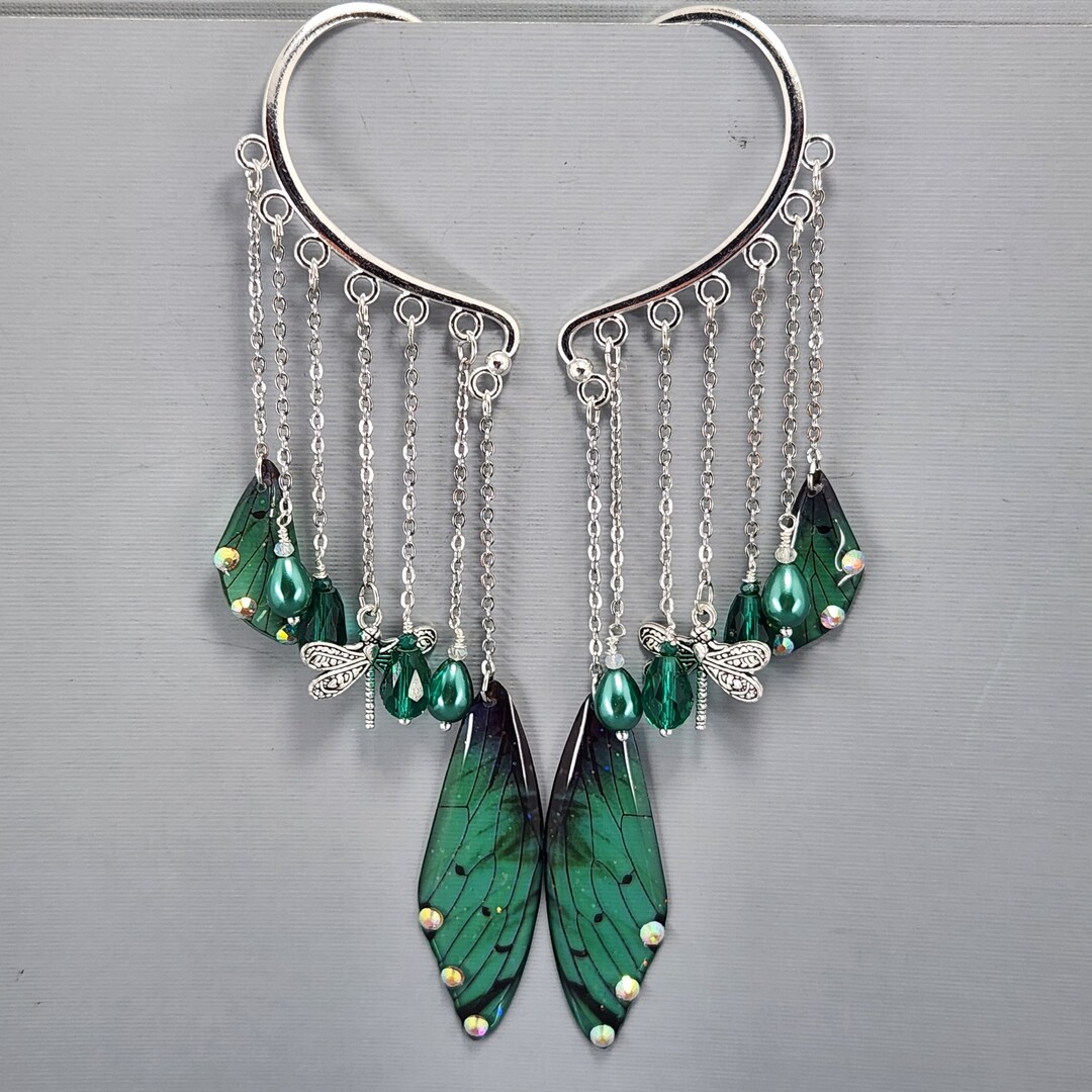 Ear Cuffs Ear Wraps Dragonfly Wings Ear Cuff Fairy Wings Long Dangle ...