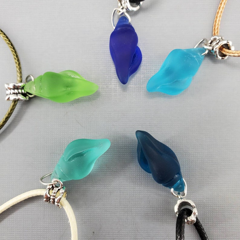 Conch Shell Necklace Beach Glass Shell Necklace Carved Shell - Etsy