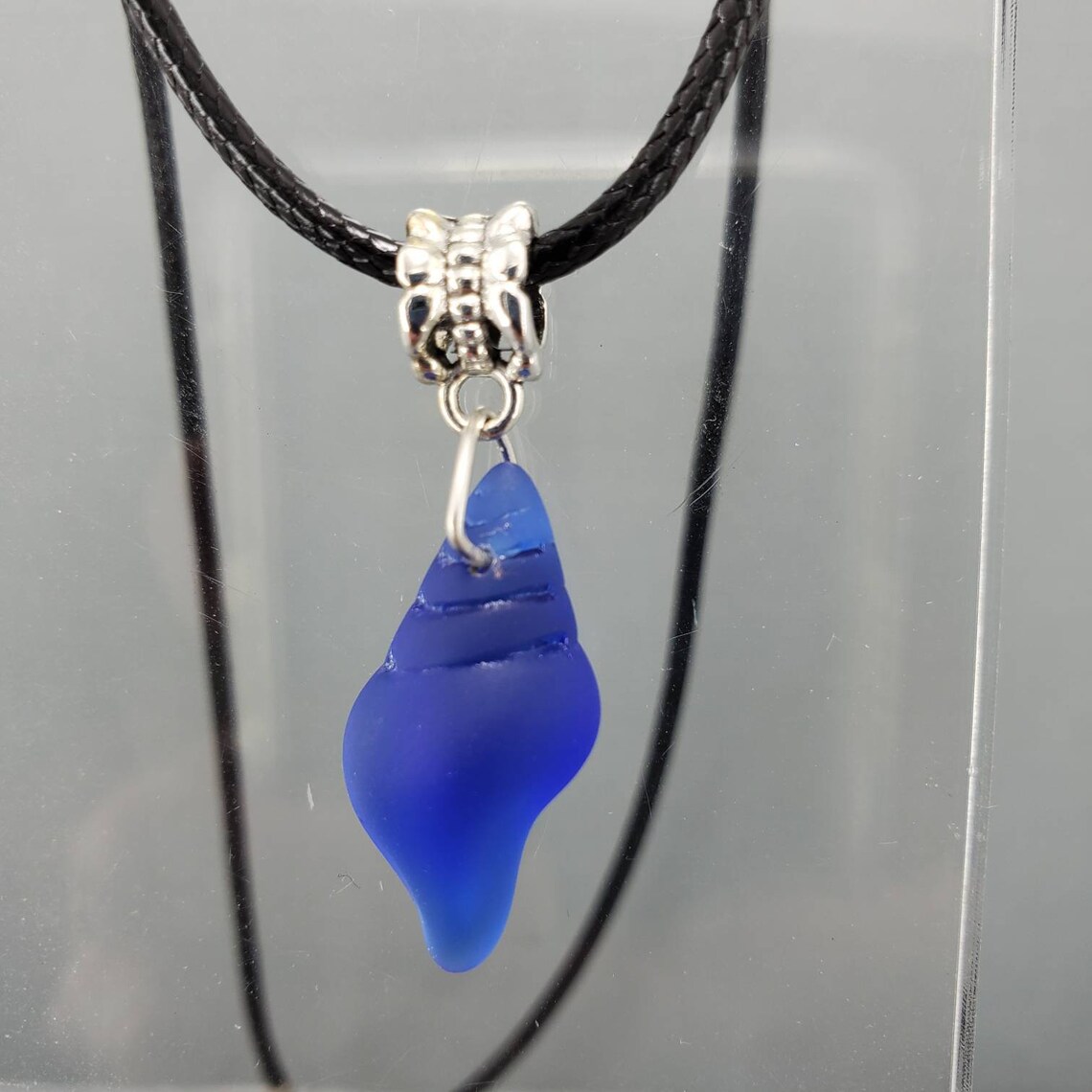Conch Shell Necklace Beach Glass Shell Necklace Carved Shell - Etsy