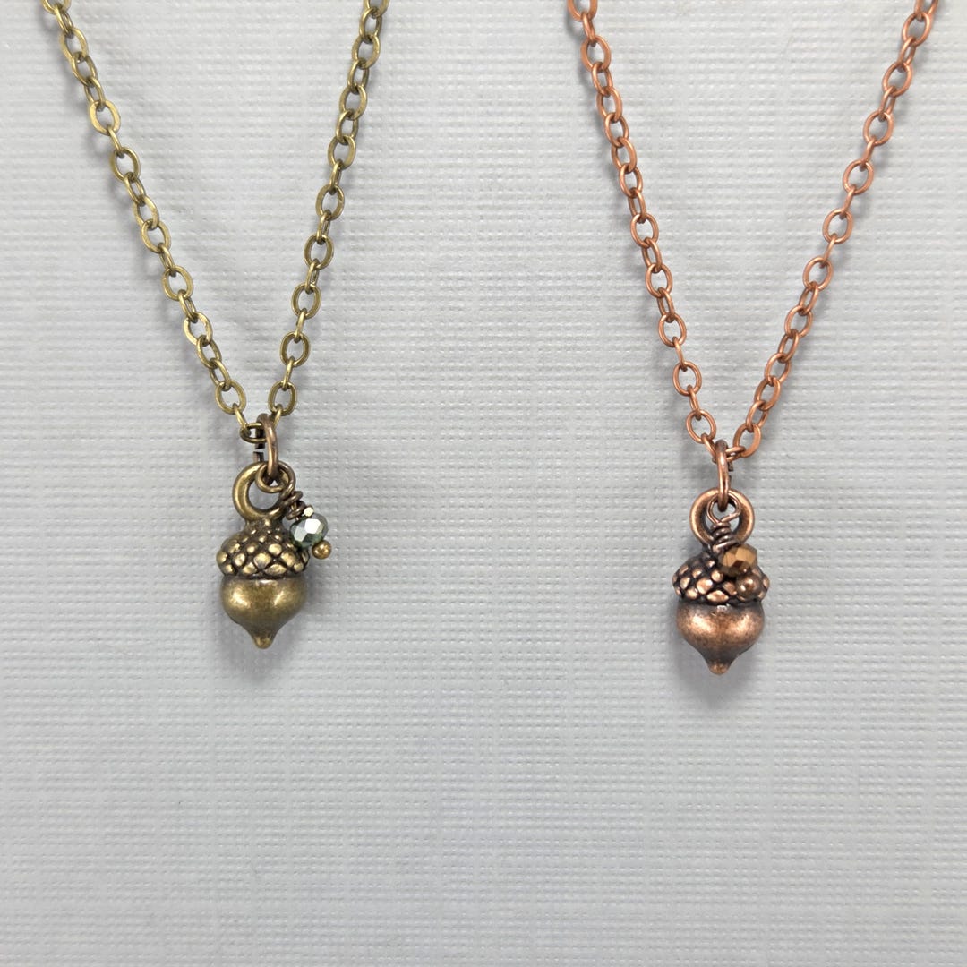 Acorn Necklace Antiqued Copper or Brass Acorn Necklace Minimalist ...