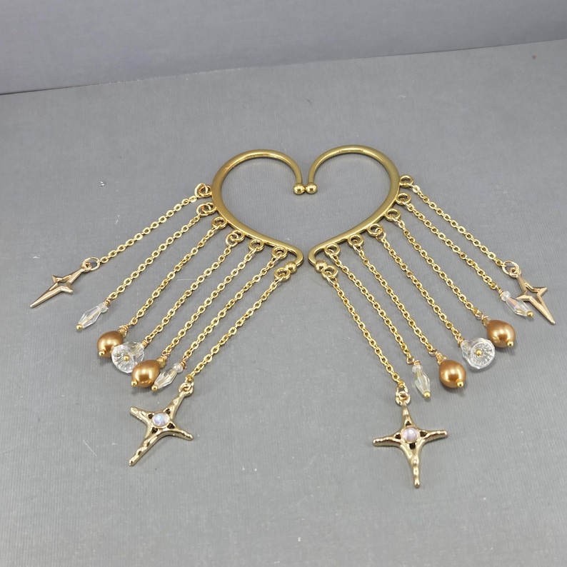Starburst Ear Cuff Gold Star Burst Ear Wrap North Star Ear Cuffs No ...