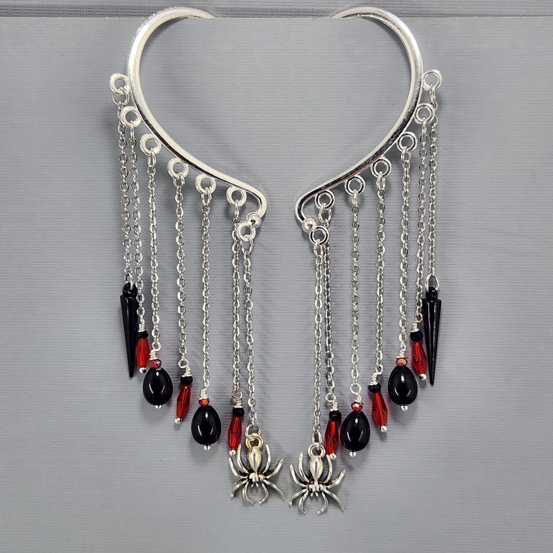 Black Widow Spider Ear Cuffs Silver Spider Ear Wraps No Piercing ...