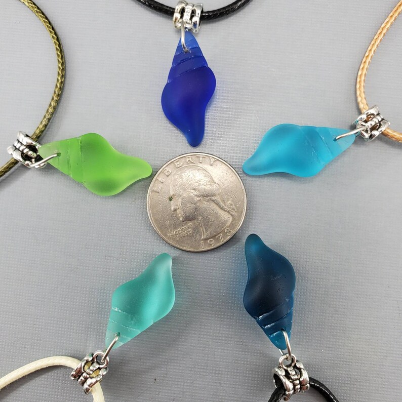 Conch Shell Necklace Beach Glass Shell Necklace Carved Shell - Etsy