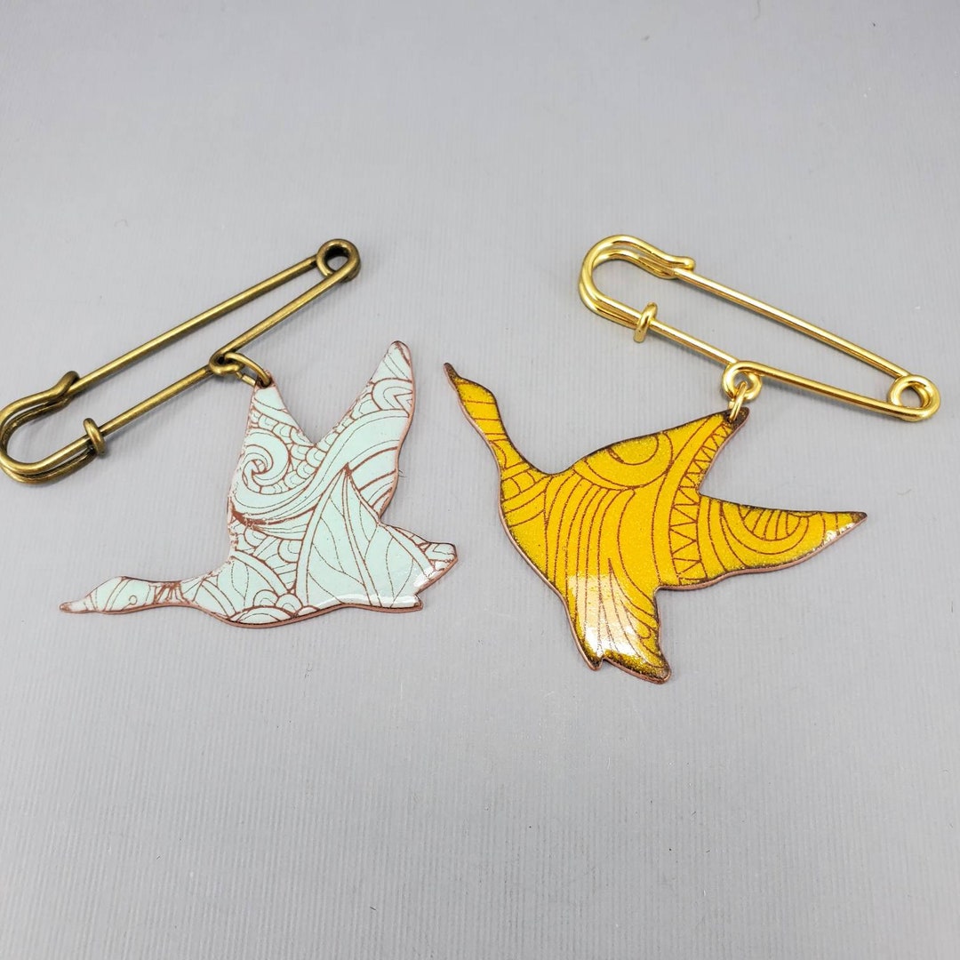 Goose Kilt Pin Enameled Goose Kilt Pin Copper Goose Kilt Pin - Etsy