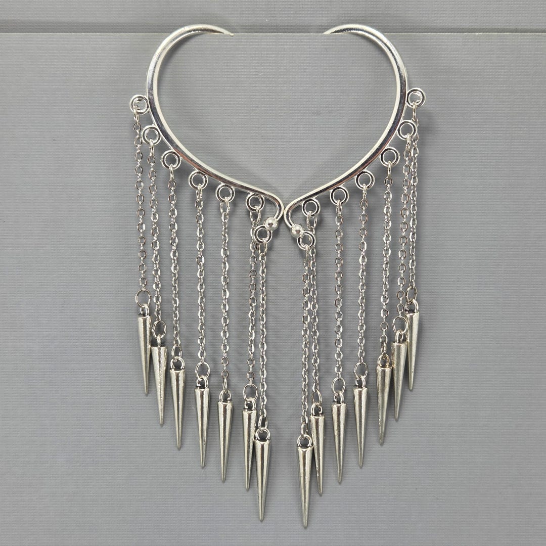 Ear Cuffs Ear Wraps Silver Spike Ear Cuff Silver Spike Ear Wrap Gothic ...