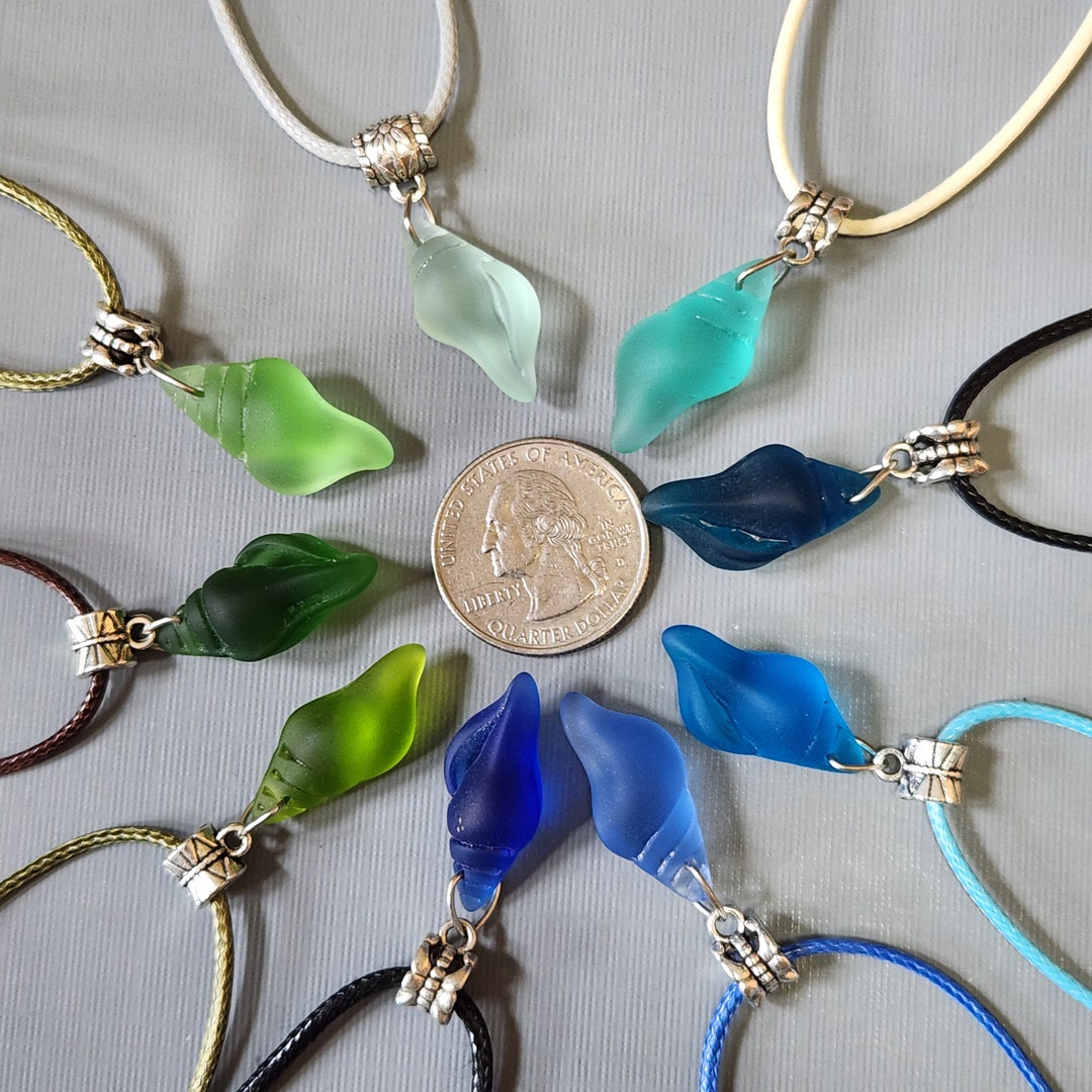 Conch Shell Necklace Beach Glass Shell Necklace Carved Shell Necklace ...