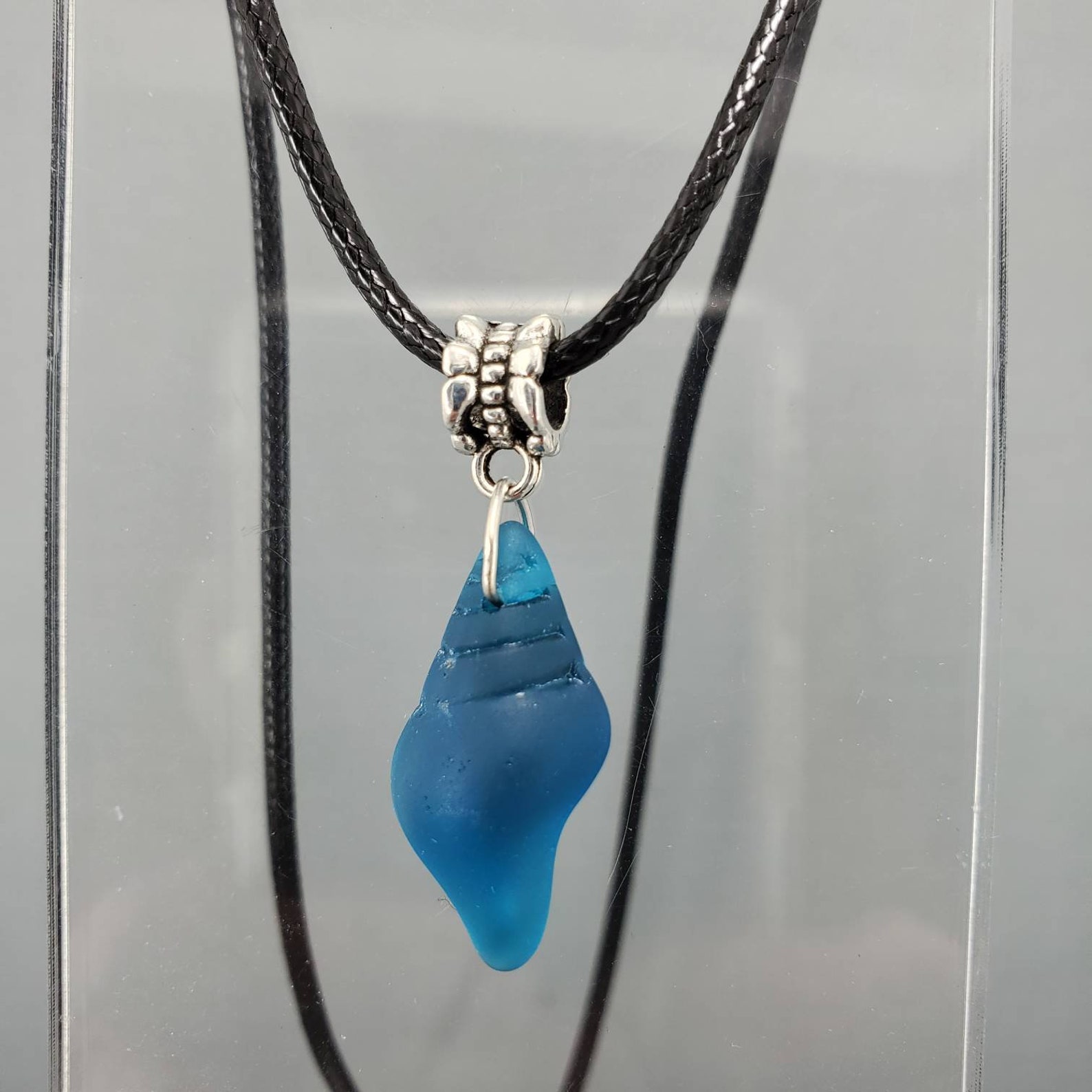 Conch Shell Necklace Beach Glass Shell Necklace Carved Shell - Etsy