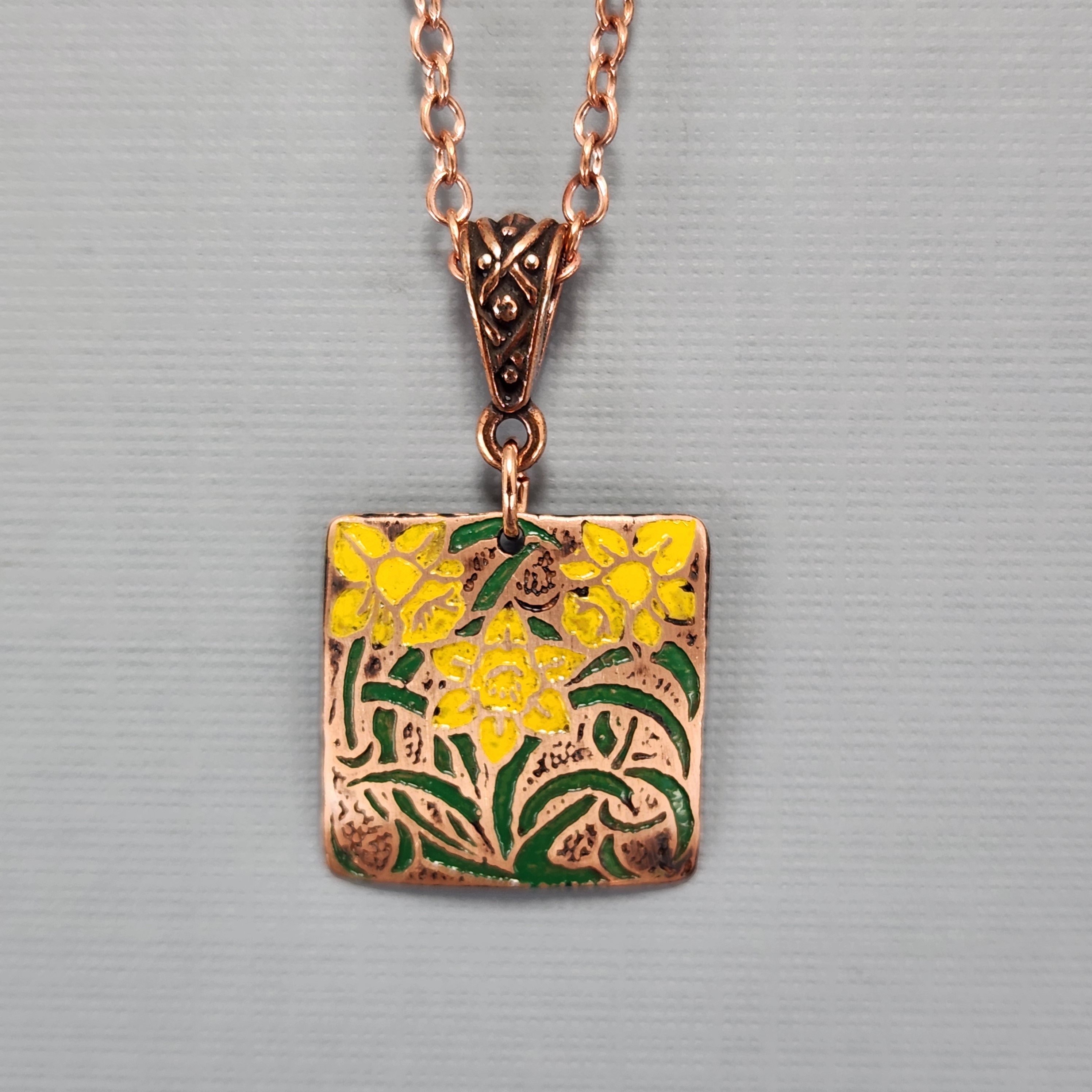 Daffodil Necklace Daffodil Earrings Daffodil Set Celtic Daffodil ...