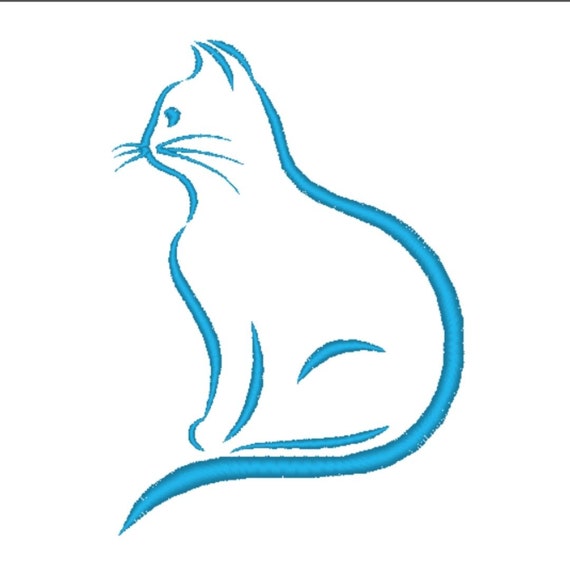 Embroidery Machine Digital Download Cat 8 Outline Embroidery - Etsy