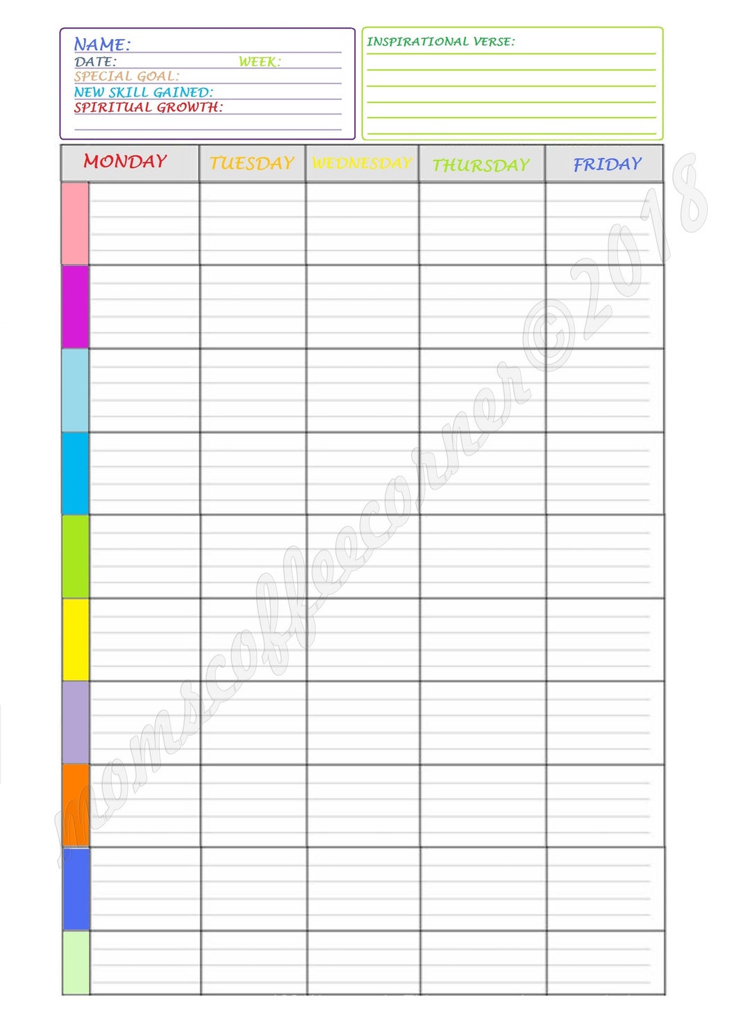 Student Goal Keeping Chart PDF for Homeschool - Etsy
