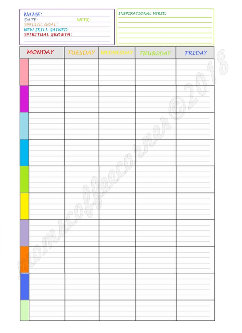 Student Goal Keeping Chart PDF for Homeschool - Etsy