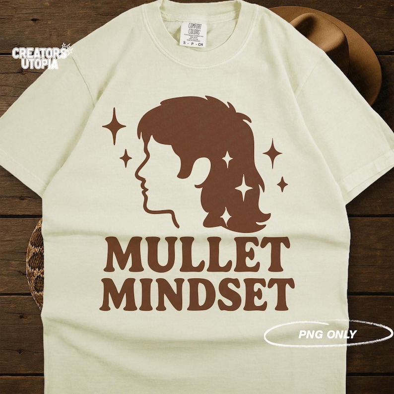 Mullet Mindset PNG | 90s Country Hair Vibes PNG | Retro Redneck Mood ...