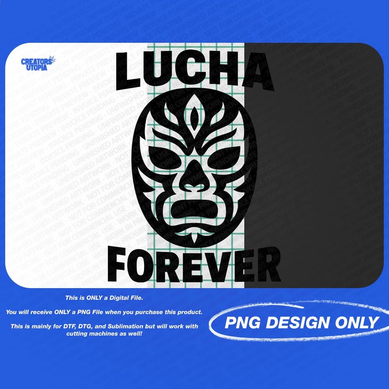 Lucha Forever PNG | Mexican Wrestling Mask Design for DTF, DTG ...