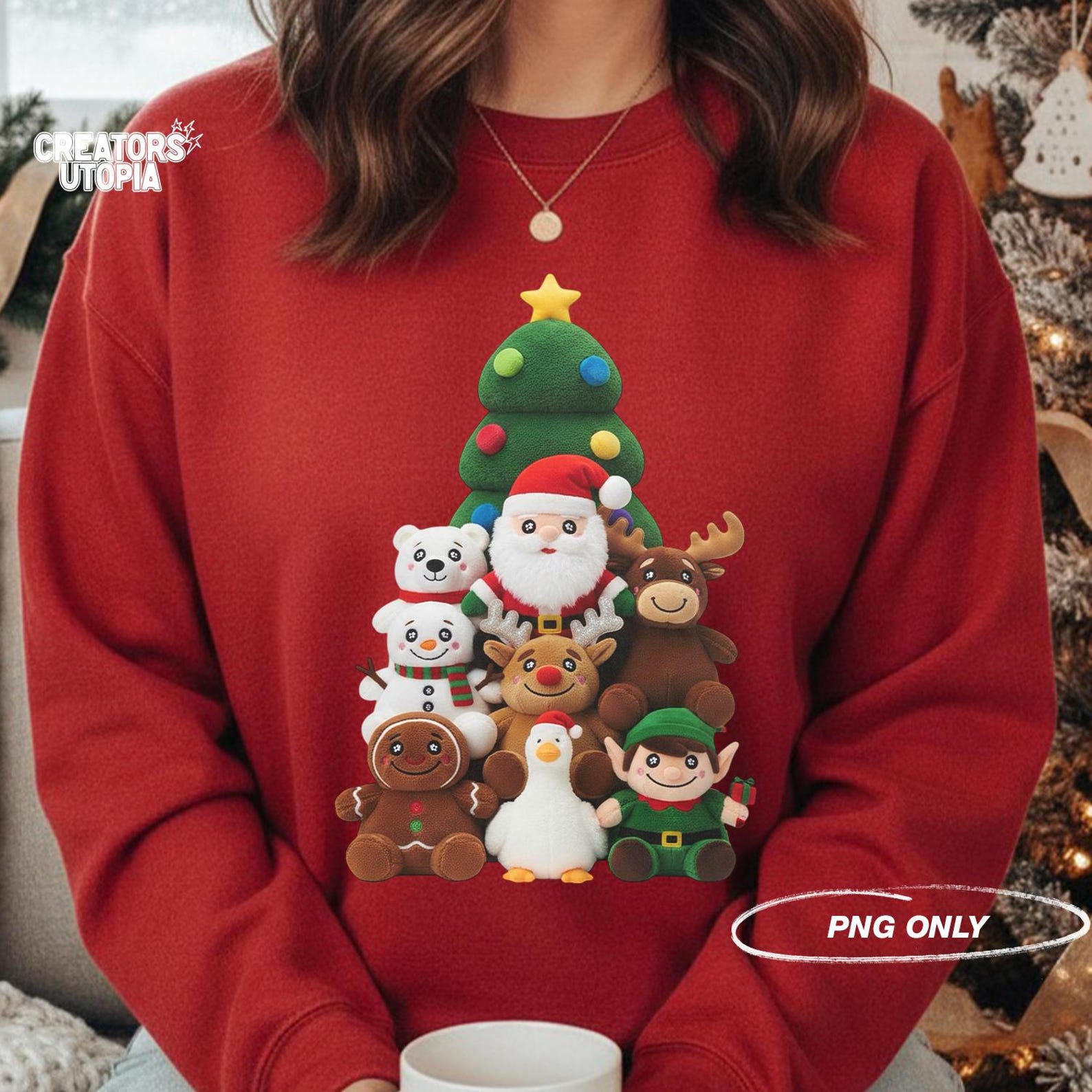 Plush Christmas Tree Stack PNG | Cute Holiday Plush Characters ...