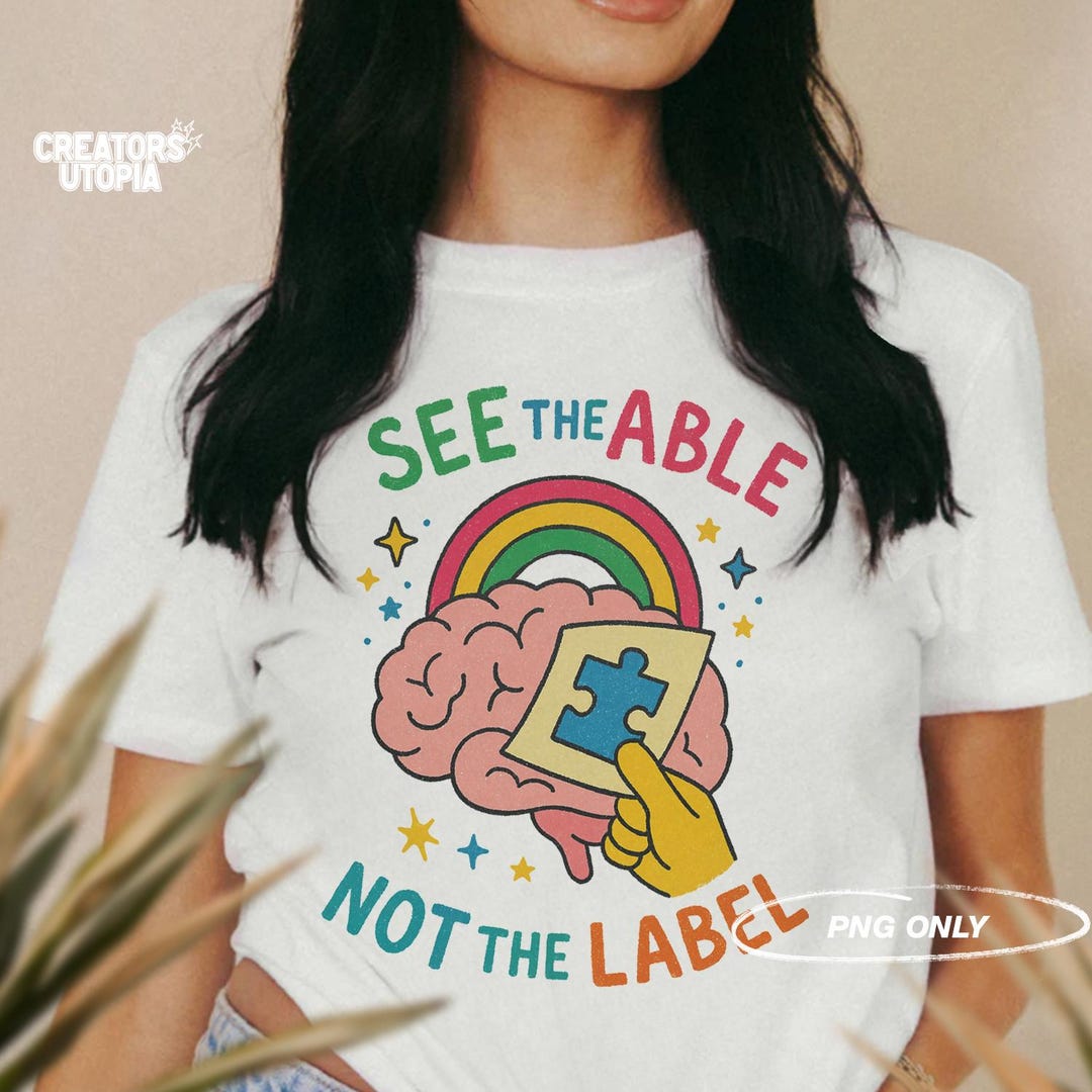See the Able Not the Label PNG | Retro Hand Drawn Autism Awareness ...