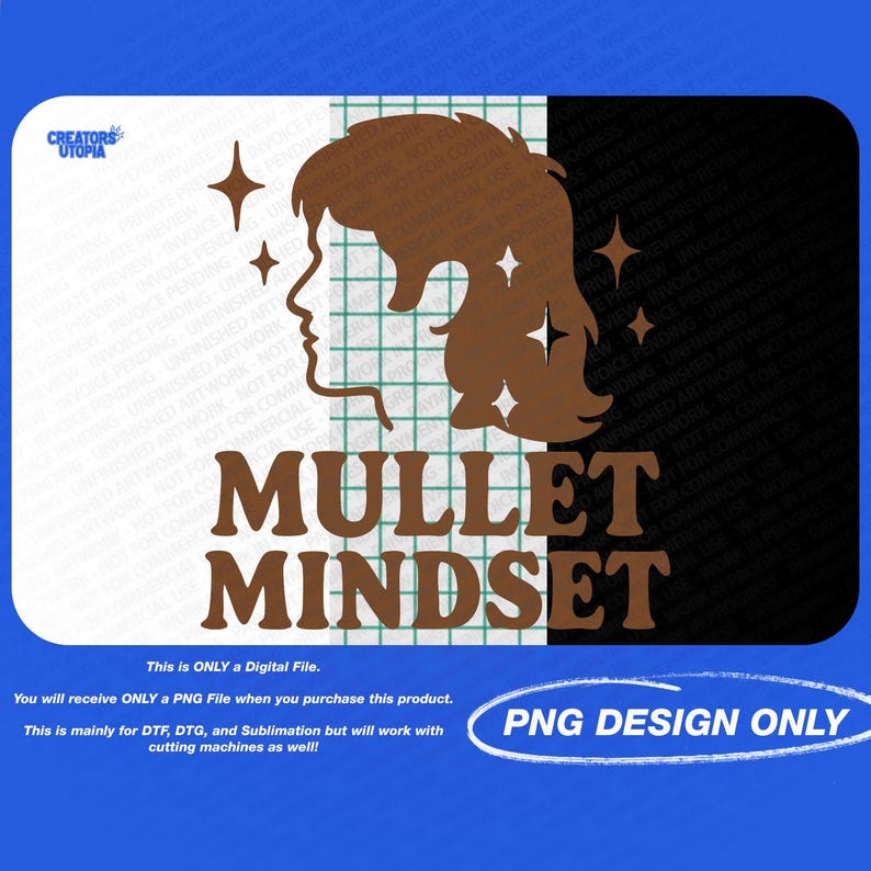Mullet Mindset PNG | 90s Country Hair Vibes PNG | Retro Redneck Mood ...