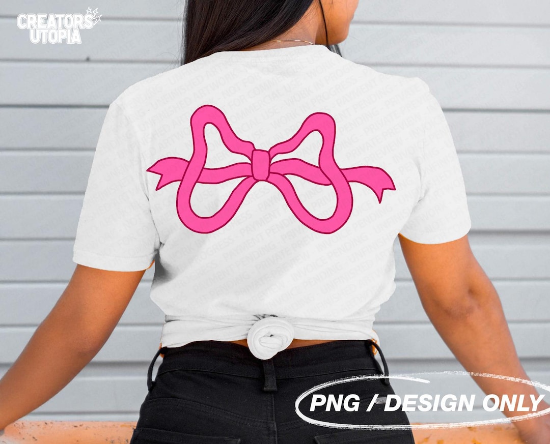 Pink Coquette Bow PNG | Hand-drawn Pink Bow Graphics | Pastel Bow PNG ...