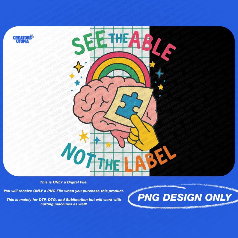 See the Able Not the Label PNG | Retro Hand Drawn Autism Awareness ...