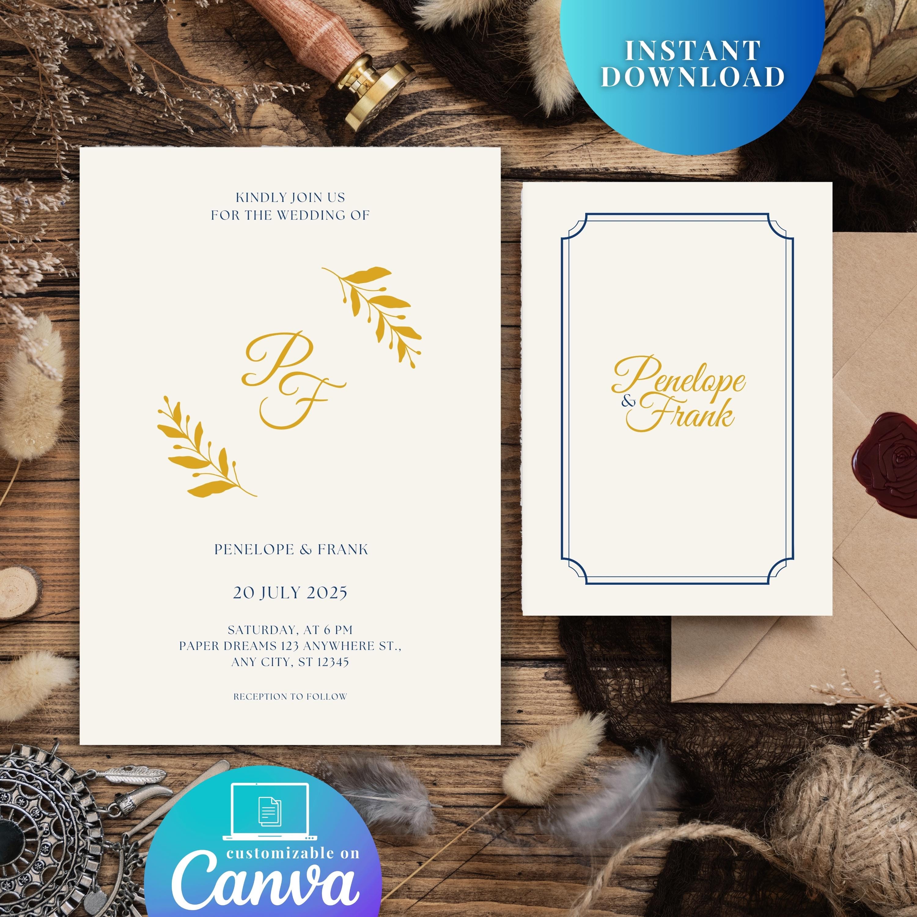 Royal Wedding Invitation Template, Printable Wedding Invitation ...