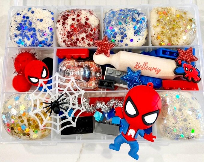 Super Hero Play Dough Kit, Playdoh Kit, Super Hero Sensory Kit, Kids ...