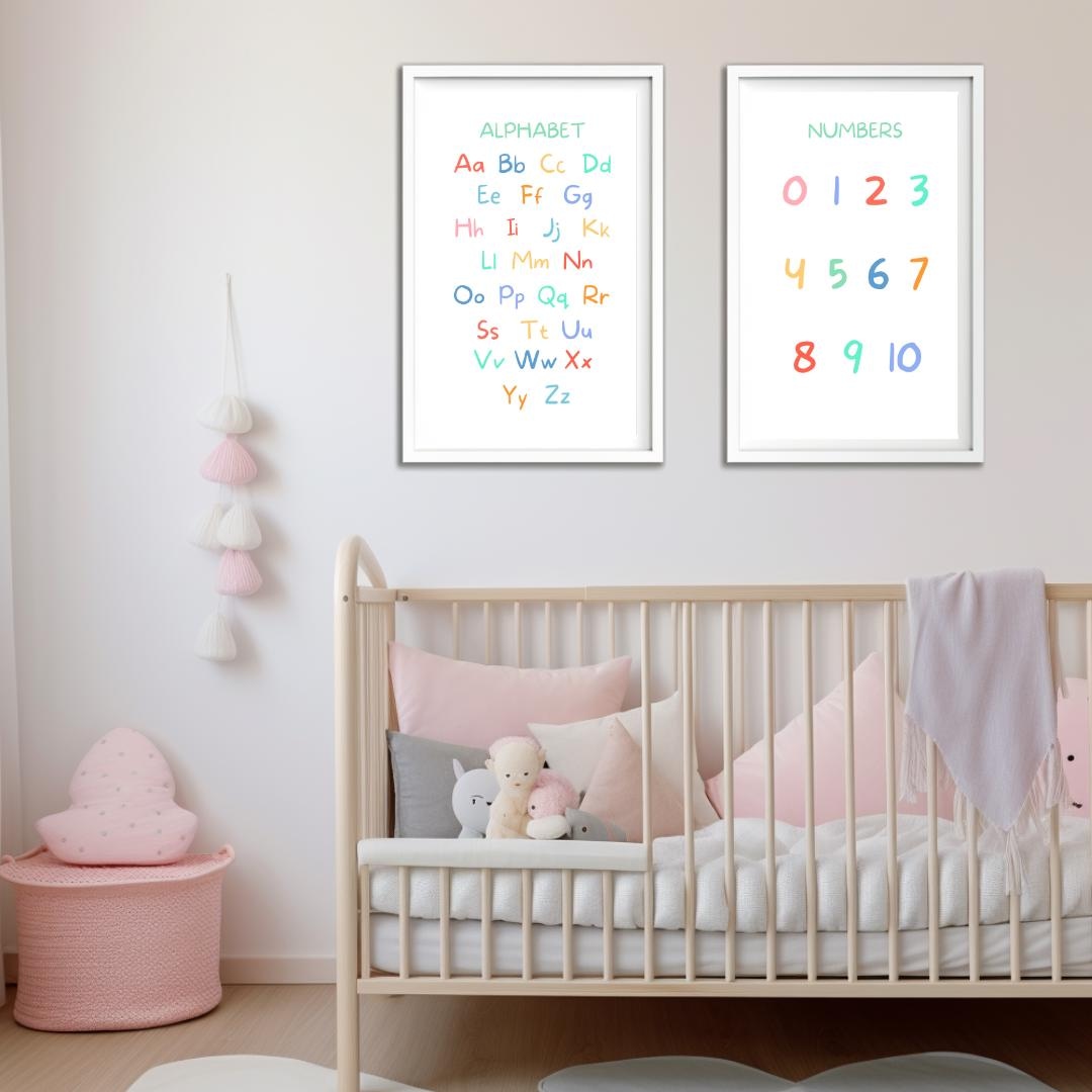 Alphabet Numbers Poster for Kids / Colorful Printable Uppercase ...