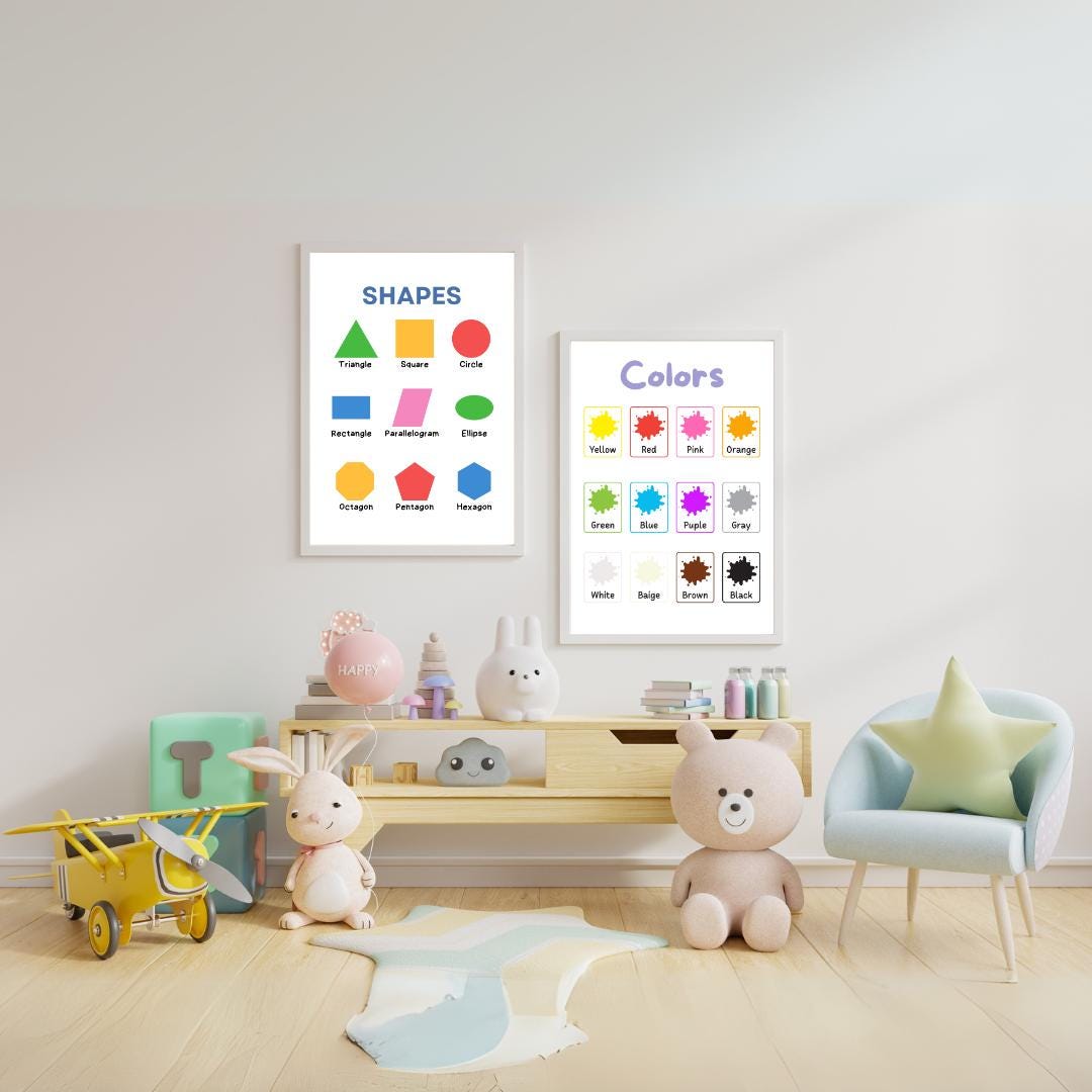Preschool Learning Posters for Kids / Printable & Color Chart ...