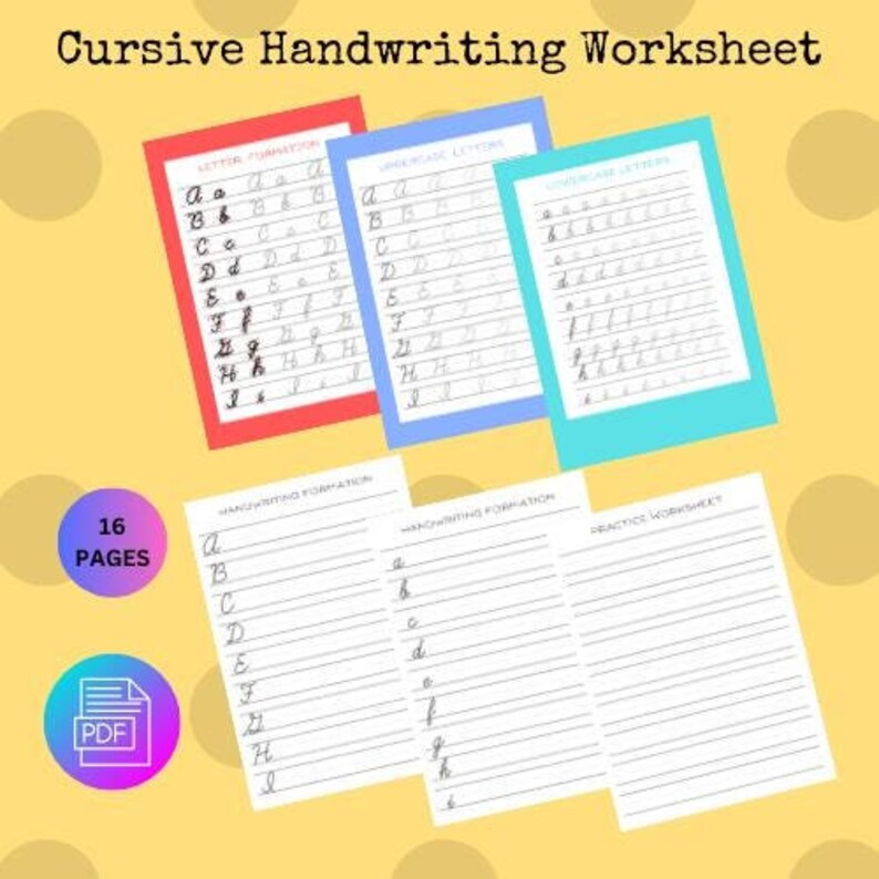 Cursive Alphabet Tracing Worksheet / Cursive ABC Practice Pocket ...