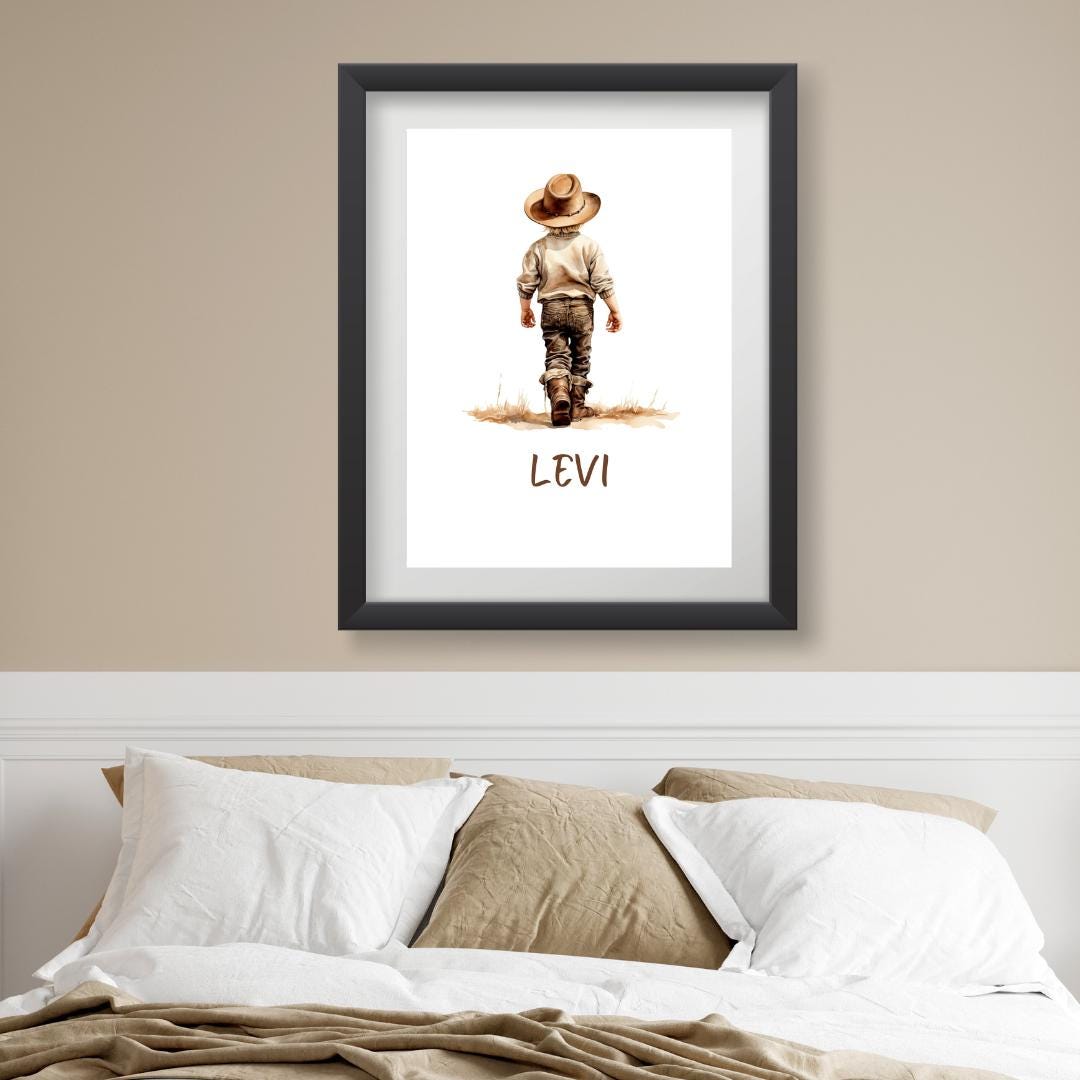 Southern Cowboy Name Poster / Personalized Western Nursery Wall Art ...