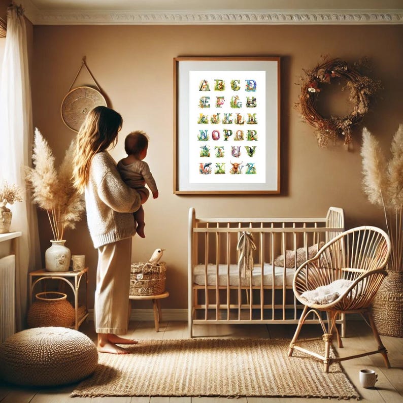 Animal Alphabet Poster: Safari Nursery Art, Jungle ABC Print (digital ...