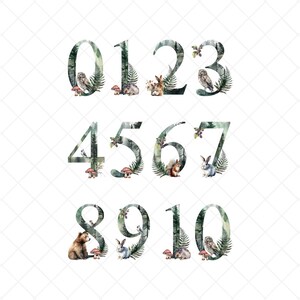 Woodland Animal Alphabet & Numbers Poster: Nursery Decor (digital ...
