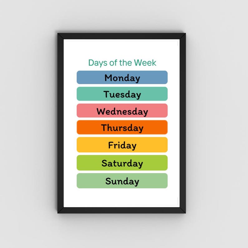 Days of the Week & Months of the Year Poster: Educational Printable ...