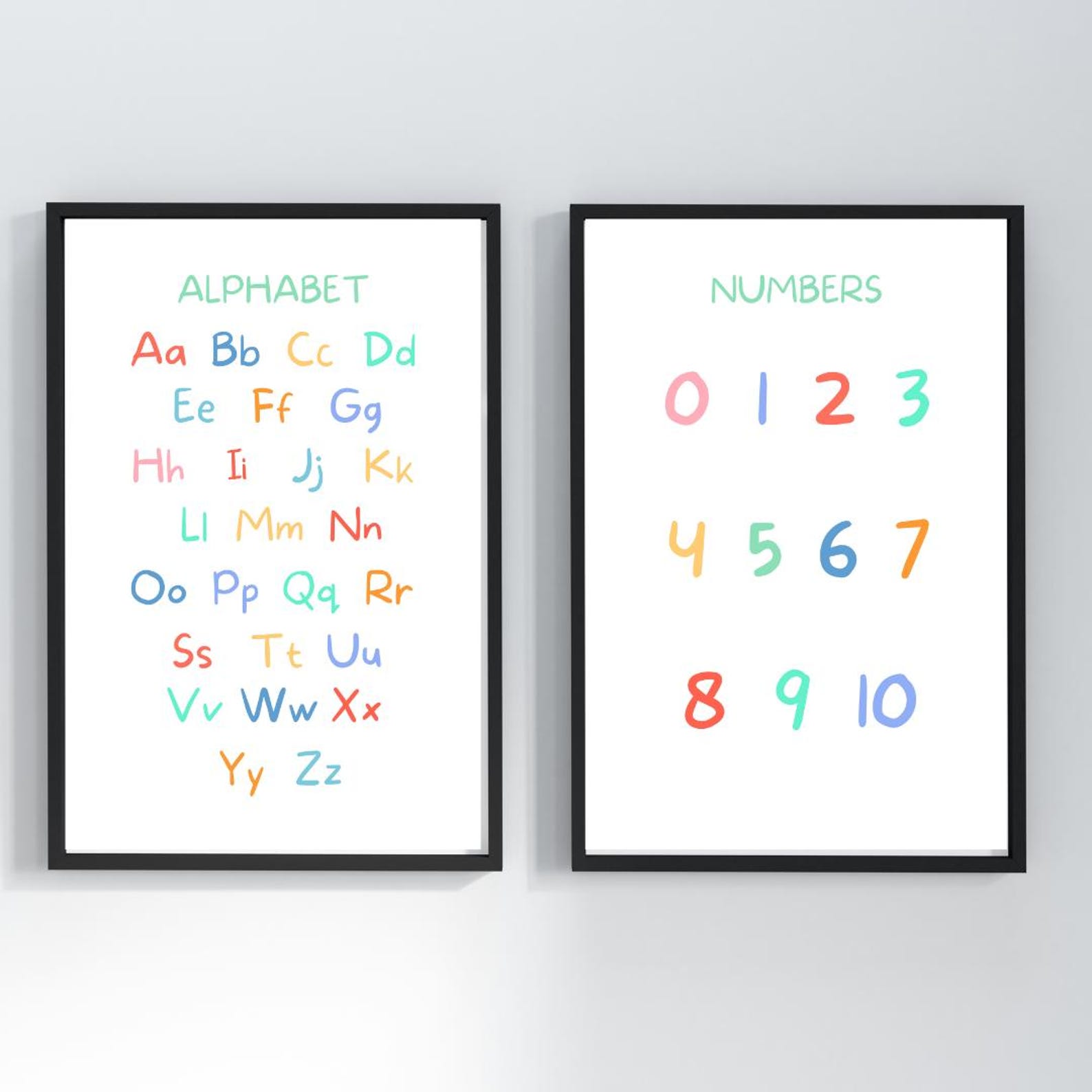 Kids Alphabet Numbers Poster: Colorful Learning Chart (digital Download ...