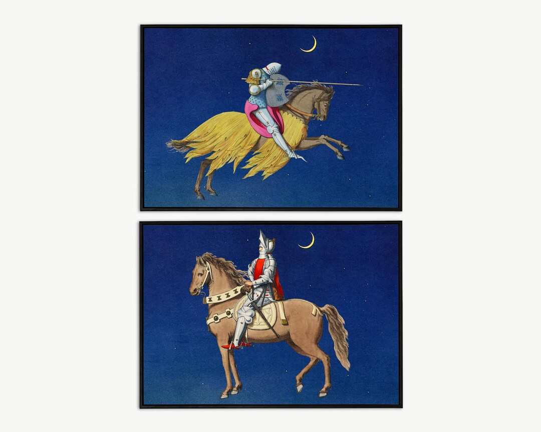 Medieval Knight Wall Art Print | Jousting Knight or Equestrian Warrior ...