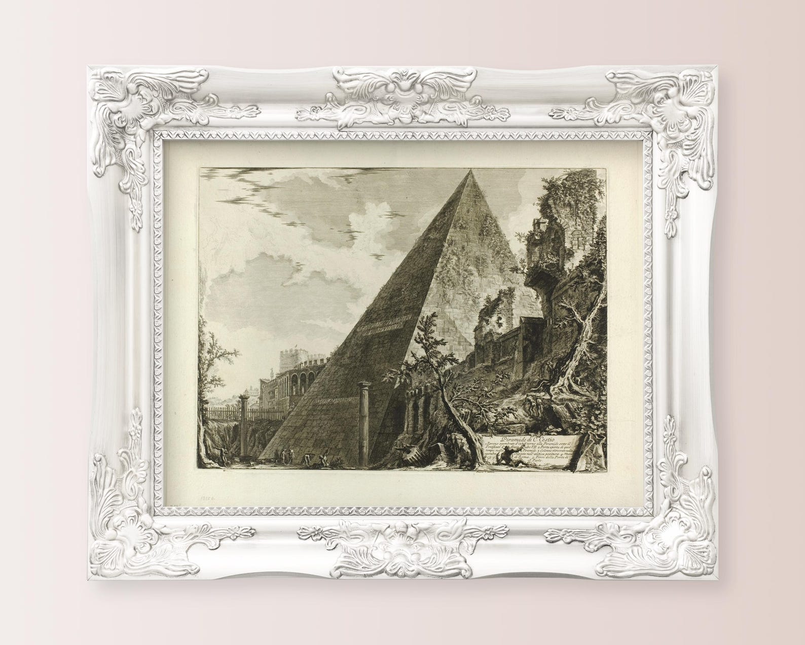 Ancient Roman Pyramid of Cestius Architectural Engraving Print – 18th ...