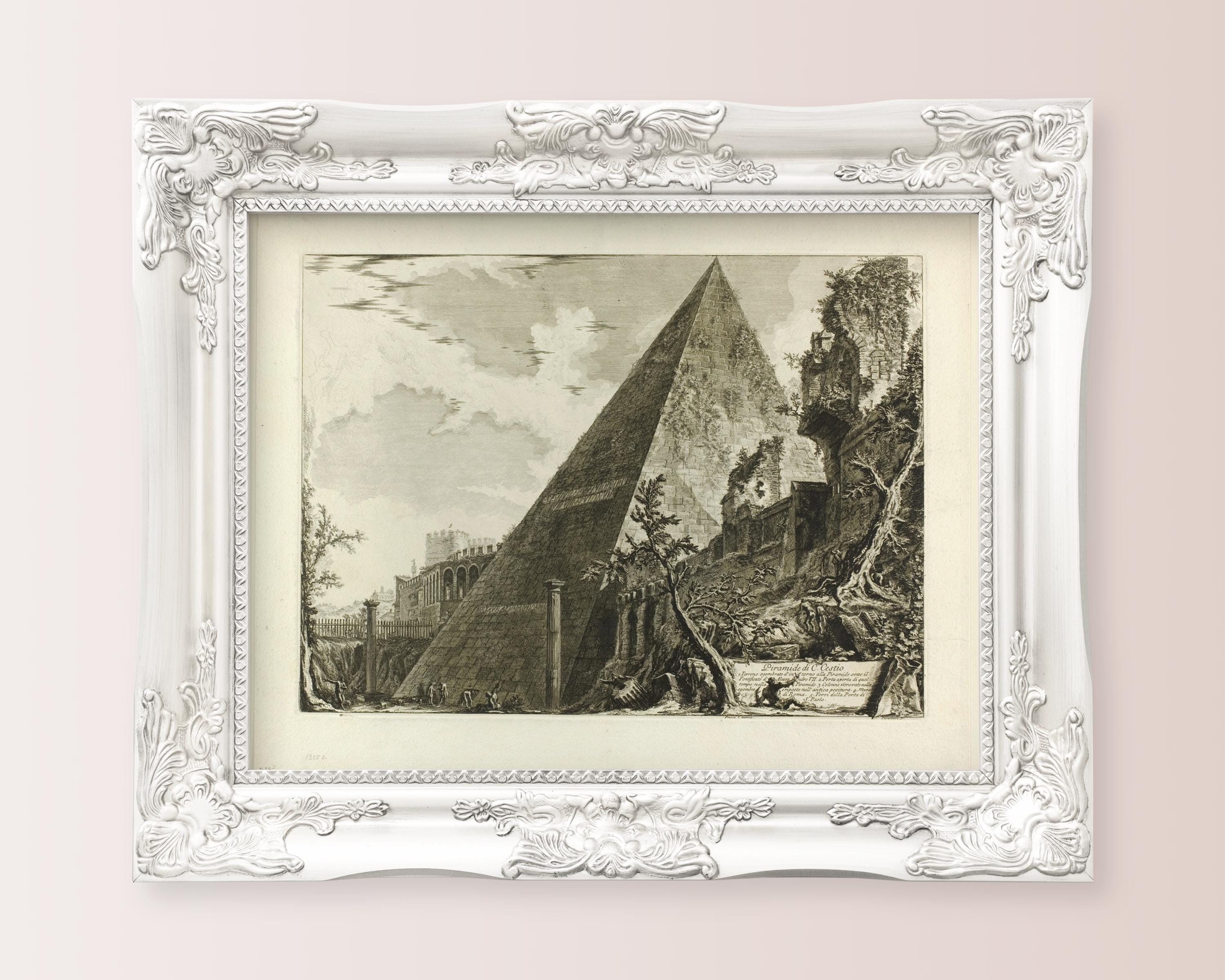 Ancient Roman Pyramid of Cestius Architectural Engraving Print – 18th ...