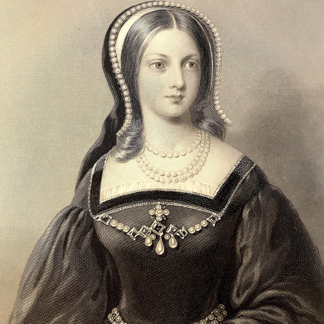 Antique Engraving of Lady Jane Grey 1875 From Biographical Sketches of ...