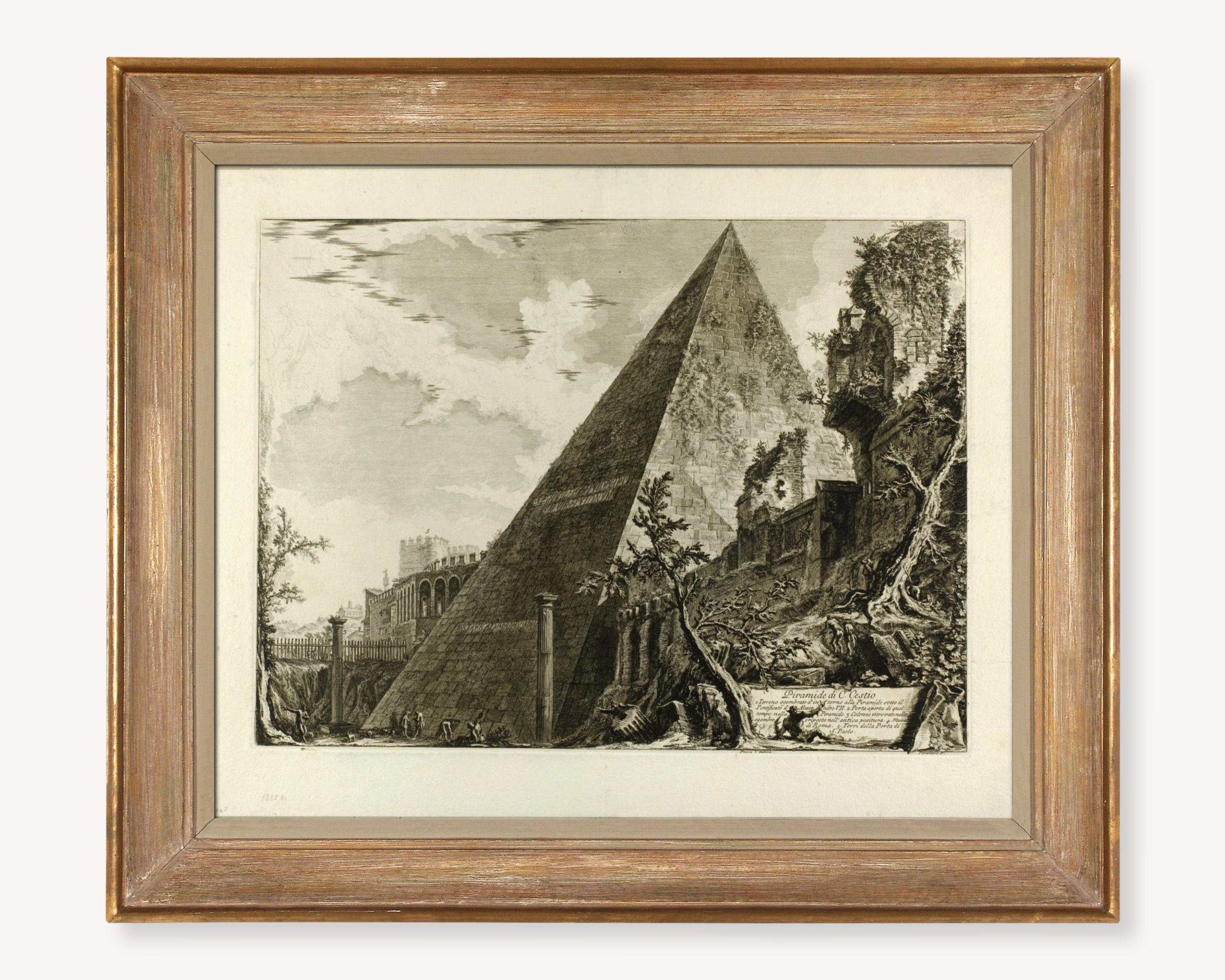 Ancient Roman Pyramid of Cestius Architectural Engraving Print – 18th ...