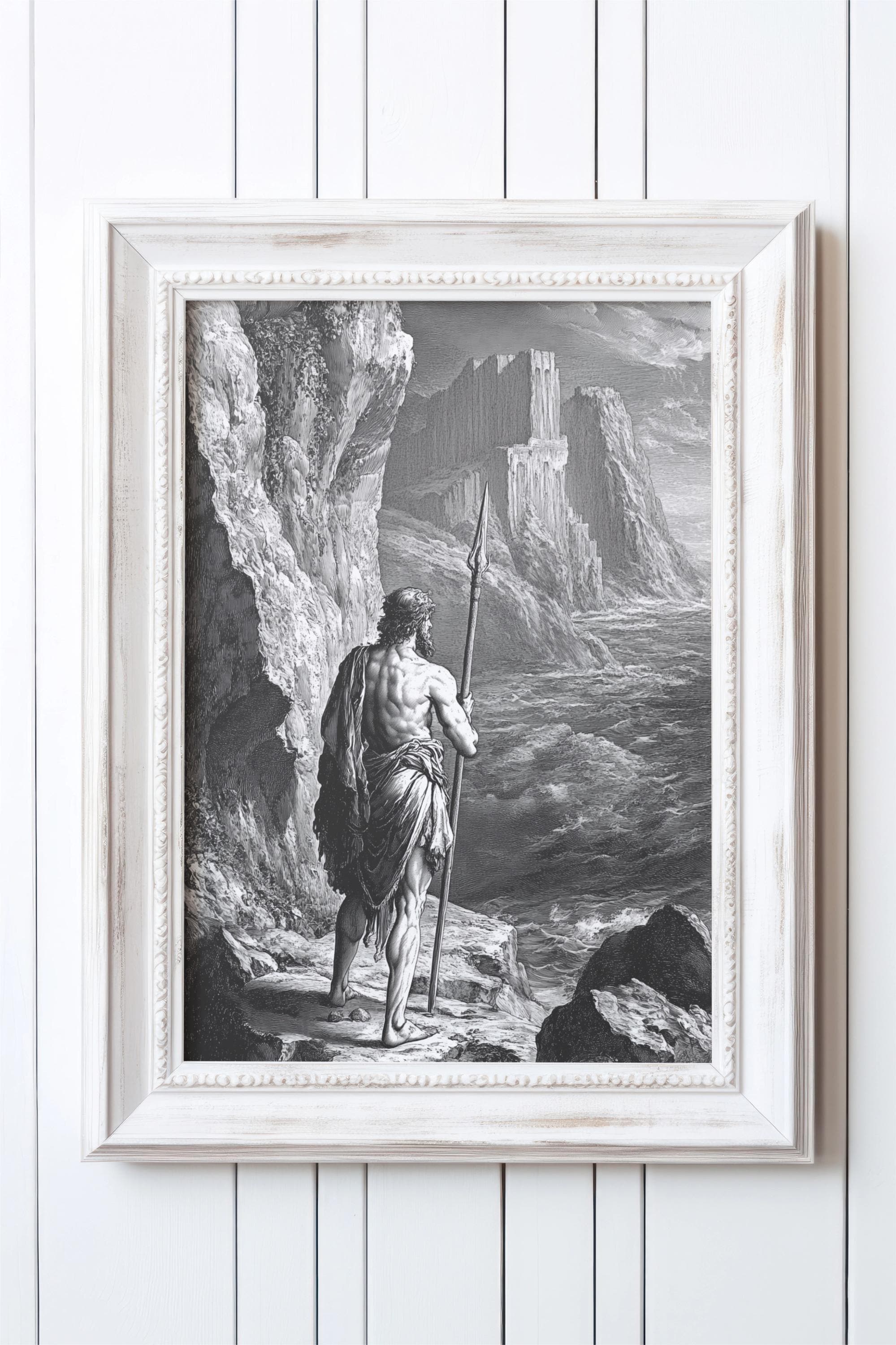 Odysseus Print | Greek Mythology Art Print | Heroic Engraving Style ...