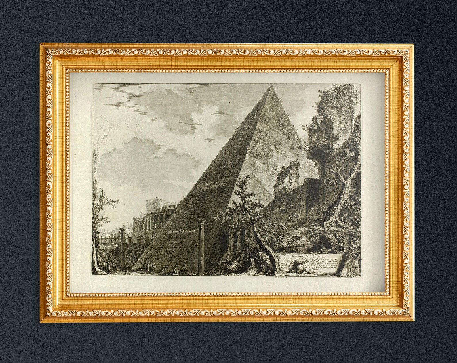 Ancient Roman Pyramid of Cestius Architectural Engraving Print – 18th ...
