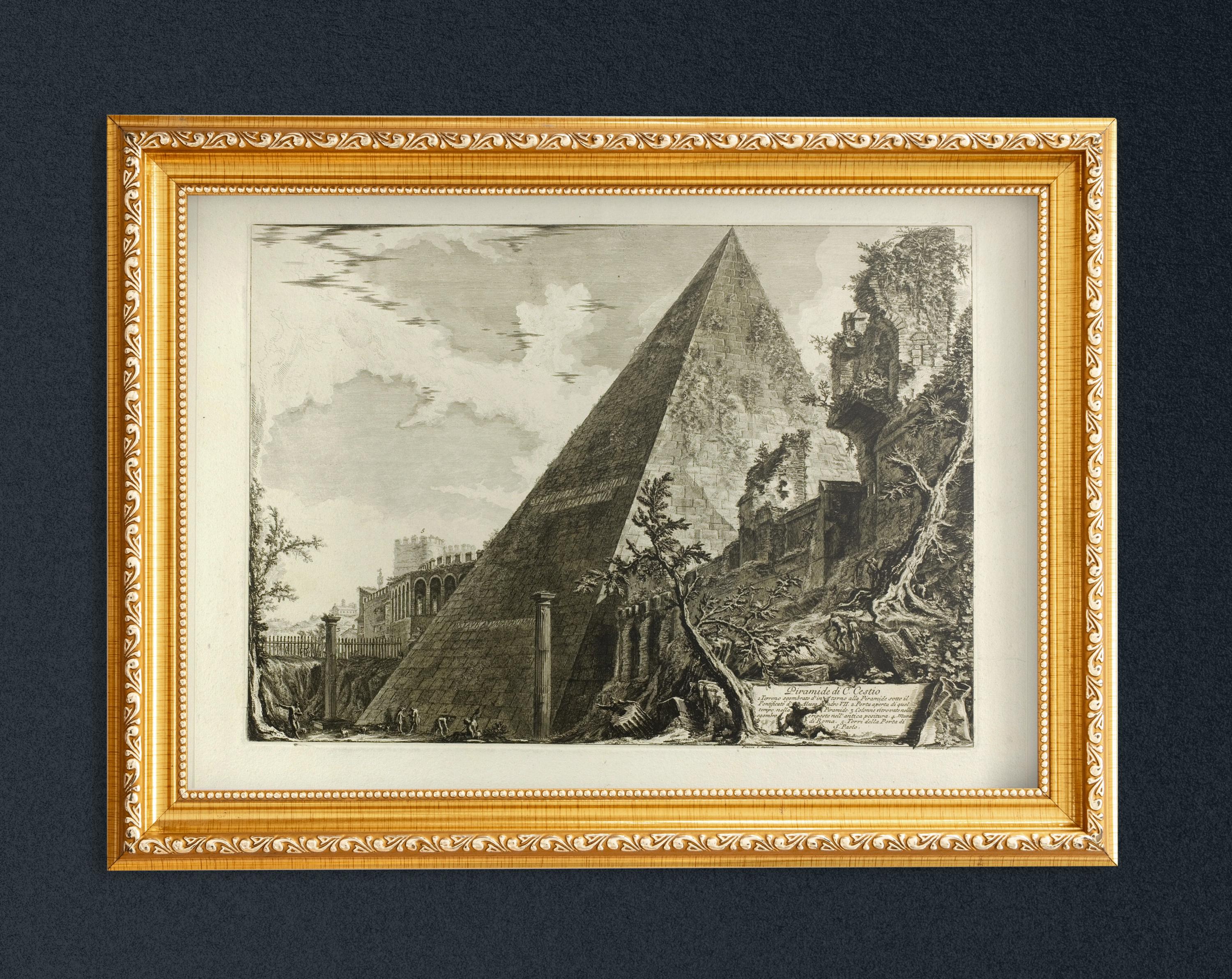 Ancient Roman Pyramid of Cestius Architectural Engraving Print – 18th ...