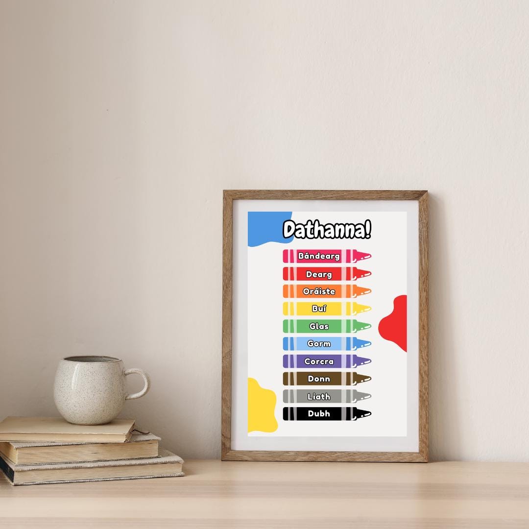 Irish Colours Vocabulary Classroom Posters- Dathanna Poster as Gaeilge ...