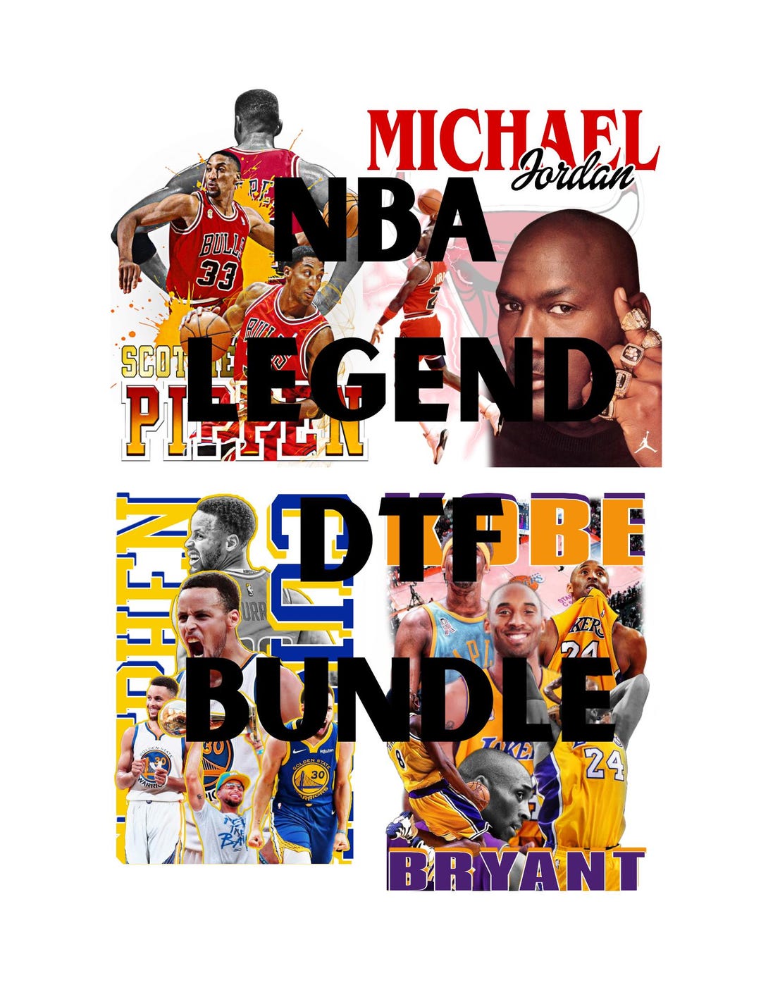 NBA Legends DTF Transfer Bundle - Etsy