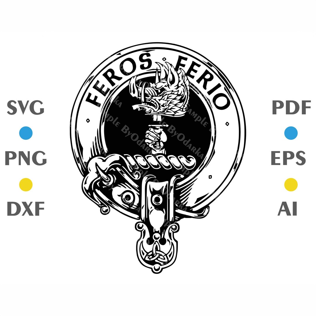 Clan Chisholm Crest, Feros Ferio Emblem - Digital Download | Svg, Png ...