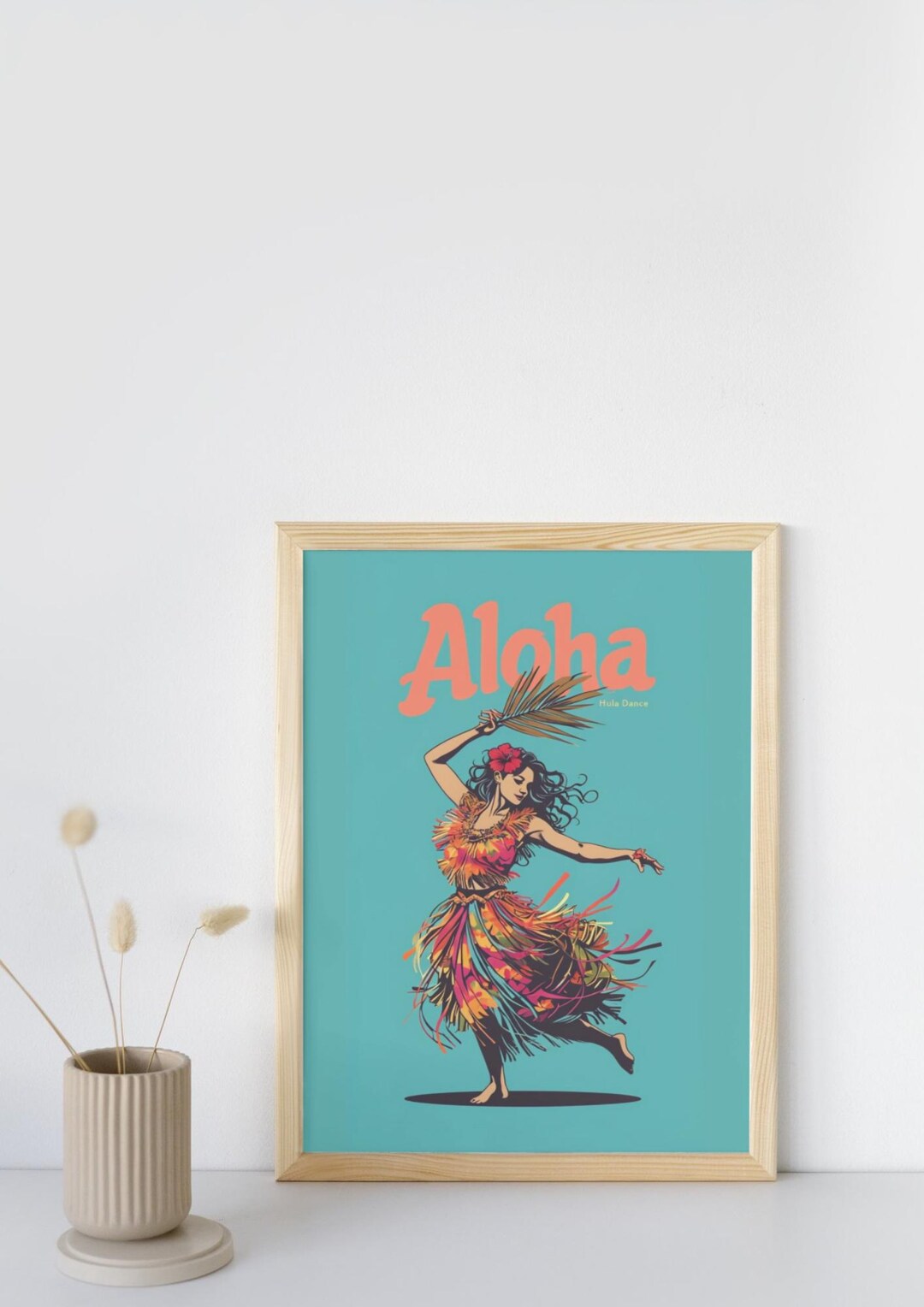 Aloha Hula Dance Digital Art Print – Hawaiian Tropical Wall Decor - Etsy