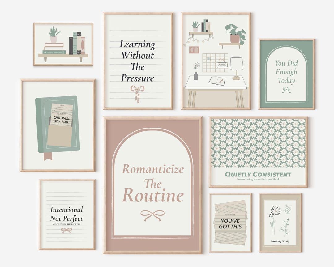 Study Room Art Prints Set | Soft Academic Decor (digital Download) - Etsy