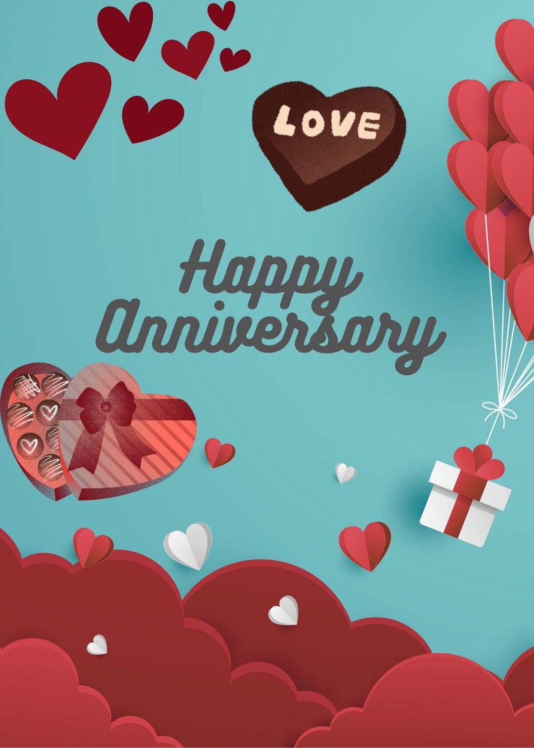 Romantic Anniversary Card | Printable Couple Love Card | Digital ...