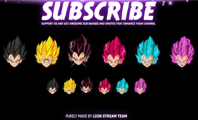 Vegeta Sub Badges: Unique Streamer/discord/youtube Badges - Etsy