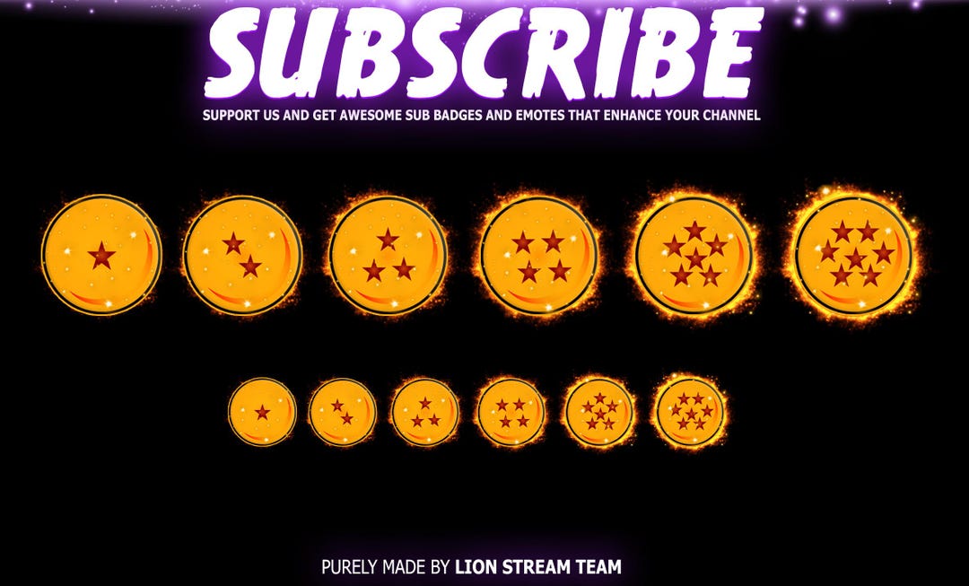 Dragon Balls Sub Badges, Twitch Sub Badges, Dragon Ballz Badges, Twitch ...